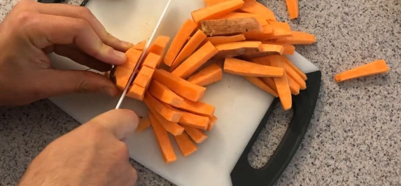 How To Cut Sweet Potatoes Into Fries Quick Easy 